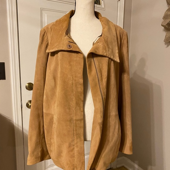 Talbots | Jackets & Coats | Talbots Woman Tan Suede Jacket Xzipper ...